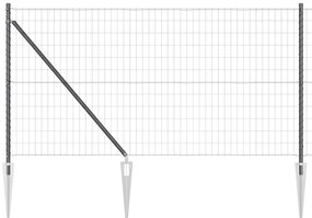 Evropský plot se hroty 25 x 1 m Ocel potažená PVC Šedá Síťovina 3350679