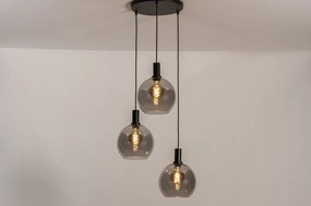 Závěsné designové svítidlo do obýváku Theater Nero Round 48
