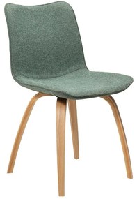 OnaDnes -20% ​​​​​Dan-Form Zelená látková jídelní židle DAN-FORM Glee s dubovou podnoží