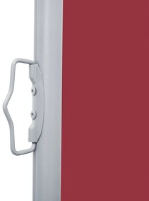 vidaXL Zatahovací boční markýza / zástěna červená 140 x 1000 cm