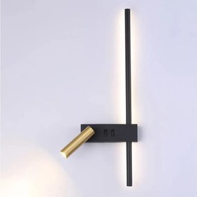 Toolight Toolight, LED nástěnné svítidlo 8W 4000K APP1439-W, černá-zlatá, OSW-02440