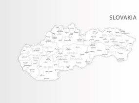 Tapeta mapa Slovenska v čiernobielom