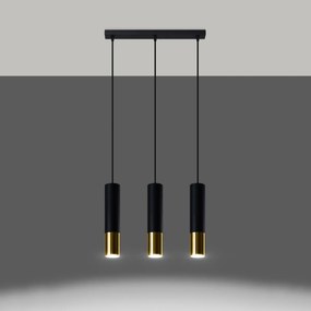Sollux Lighting Závěsné svítidlo LOOPEZ 3L černé/zlaté