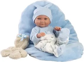 Llorens 73807 NEW BORN CHLAPEČEK - realistická panenka miminko s celov