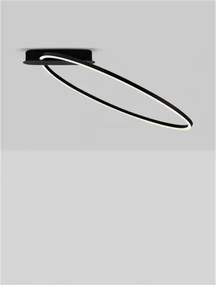 LED stmívatelné černé designové stropní svítidlo Kiklos