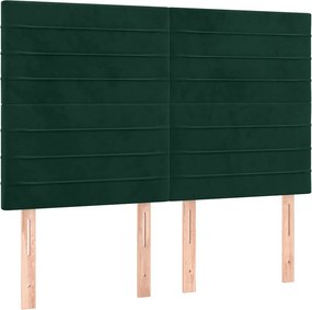 Rám postele bez matrace tmavě zelená 140 x 190 cm samet 3125815
