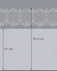Záclona na jednotlivých hačcích flex barva bílá látka poloprůhledná, pletený vzor, vzorované