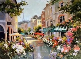 NORIMPEX Malování podle čísel Pařížská ulice v květinách / 40x50 cm
