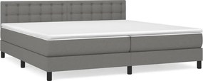 Box spring postel s matrací tmavě šedá 200x200 cm textil 3140402