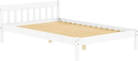 Postel s roštem 140x200, bílá, borové dřevo, MAVIL Kondela 0000402833