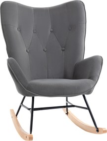 HOMCOM houpací křeslo s ocelovým rámem, čalouněné křeslo, sametový polyester, pohodlné sedadlo do obývacího pokoje | Aosom.de