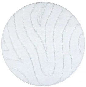 Koupelnový kobereček SUPREME WAVES vlny, bílý kruh