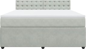 Box spring postel s matrací světle šedá 180x200 cm samet 3287818