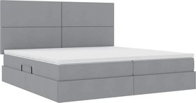 Postel s úložným prostorem a matrací Světle šedá 200 x 200 cm 3371739
