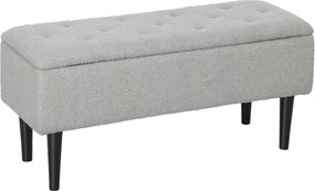 HOMCOM Skládací Lavice s Úložným Prostorem, Čalouněná Lavice s Potahem z Velvetu, Hnědá, 95 x 38 x 45 cm | Aosom