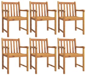vidaXL Zahradní židle 6 ks 56 x 55,5 x 90 cm masivní akáciové dřevo