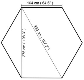 Zahradní altán hexagon béžový 323 x 265 cm,  43165