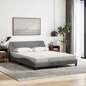 Postel s matrací Dover světle šedá 160 x 200 cm textil 3208424