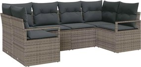 Set pohovek 6 ks Šedá polyratan 3346519