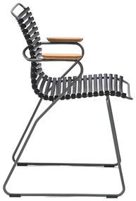 OnaDnes -20% Černá plastová zahradní židle HOUE Click s područkami