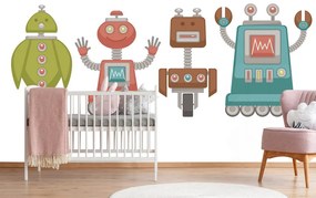 Samolepící tapeta rodinka robotů
