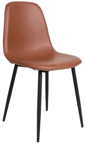 OnaDnes -20% Nordic Living Světle hnědá koženková jídelní židle Raya