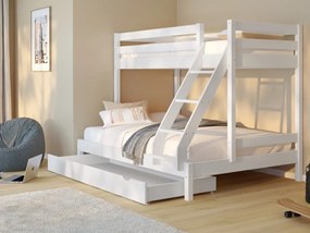 Patrová postel pro 3 Harry - bílá Bílá   
90x200 cm