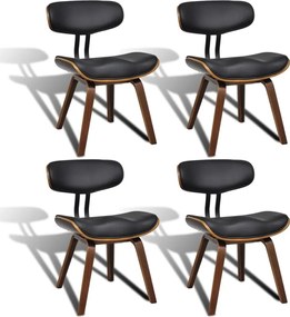 vidaXL Jídelní židle 4 ks ohýbané dřevo a textil [270550] Barva: černá a světle hnědá