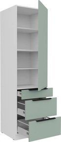 ARIA sb | vysoká skříňka 60 DKS-210 3S1F potravinová | UNI DVÍŘKA | 60 cm | PREMIUM BOX | bílá/aquamarine