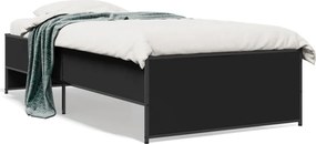 vidaXL Rám postele 75 x 190 cm kompozitní dřevo a kov [845252] Barva: Černá