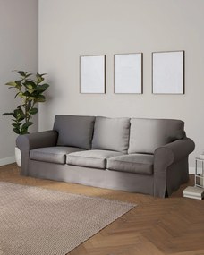 Potah na pohovku IKEA Ektorp 3-místná, nerozkládací barva šedá látka pletený vzor