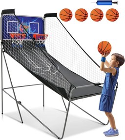 Costway Basketbalový stroj Skládací basketbalová arkádová hra s 2 modrými koši