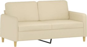 2místná pohovka s polštáři krémová 140 cm textil 3200911