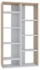 Bílá/přírodní knihovna v dekoru dubu 72x124 cm Keota – Kalune Design