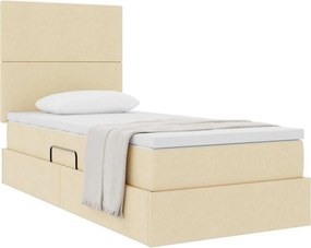 Postel s úložným prostorem a matrací Krémová 100 x 200 cm 3371701