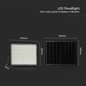 LED Venkovní solární reflektor LED/20W/3,2V 6400K černá + DO