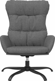 Relaxační křeslo světle šedé textil 341176
