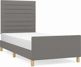 Rám postele bez matrace tmavě šedý 90 x 200 cm textil 3125107