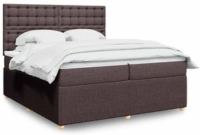 Box spring postel s matrací tmavě hnědá 200x200 cm textil 3292180
