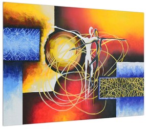 Abstraktní obraz tanečníků (70x50 cm)