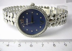 Foibos Dámské šperkové ocelové hodinky Foibos 3a39 s modro-fialovým číselníkem a zirkon