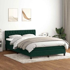 Box spring postel s matrací tmavě zelená 160x220 cm samet 3316554