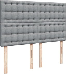 Box spring postel s matrací světle šedá 160 x 200 cm textil 3291345