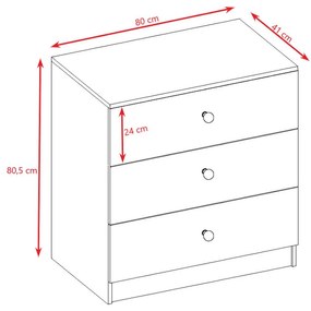Babydreams | komoda | 80x80,5x41 cm | modrá/bílá