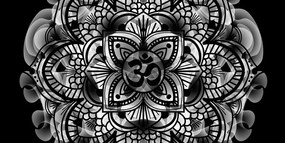 Obraz Mandala zdraví v černobílém provedení - 120x60 cm