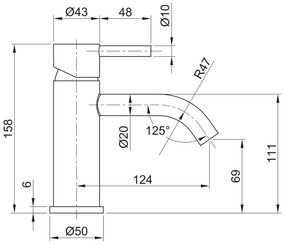 Sapho, MINIMAL stojánková umyvadlová baterie bez výpusti, nerez, MI002