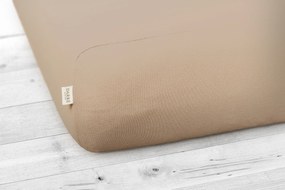 Jersey prostěradlo světle hnědé na výšku matrace do 40 cm Velikost: 180 x 200