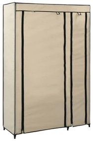 vidaXL Skládací šatní skříň krémová 110 x 45 x 175 cm textil