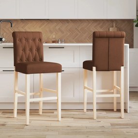 Barové židle 2 ks masivní kaučukové dřevo a textil,  4006217