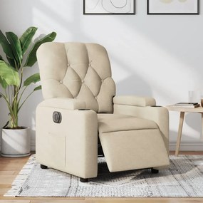 Elektrické polohovací křeslo krémové textil 3204695